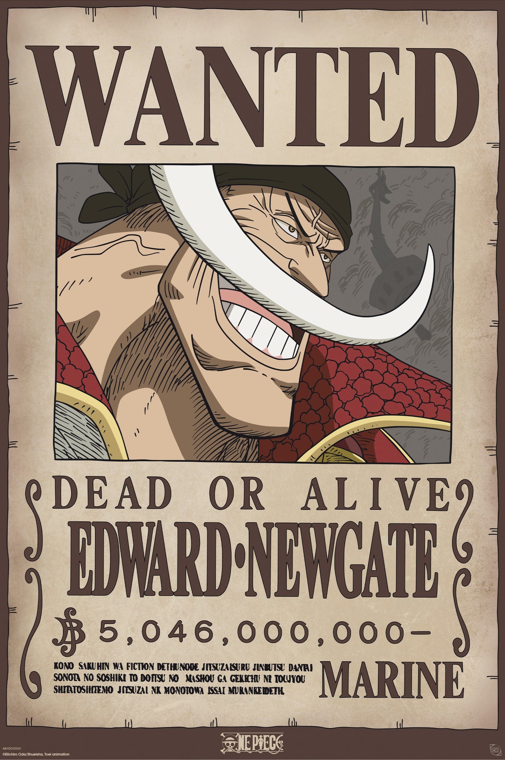 One Piece Wanted Whitebeard Poster 61x91,5cm | Yourdecoration.de