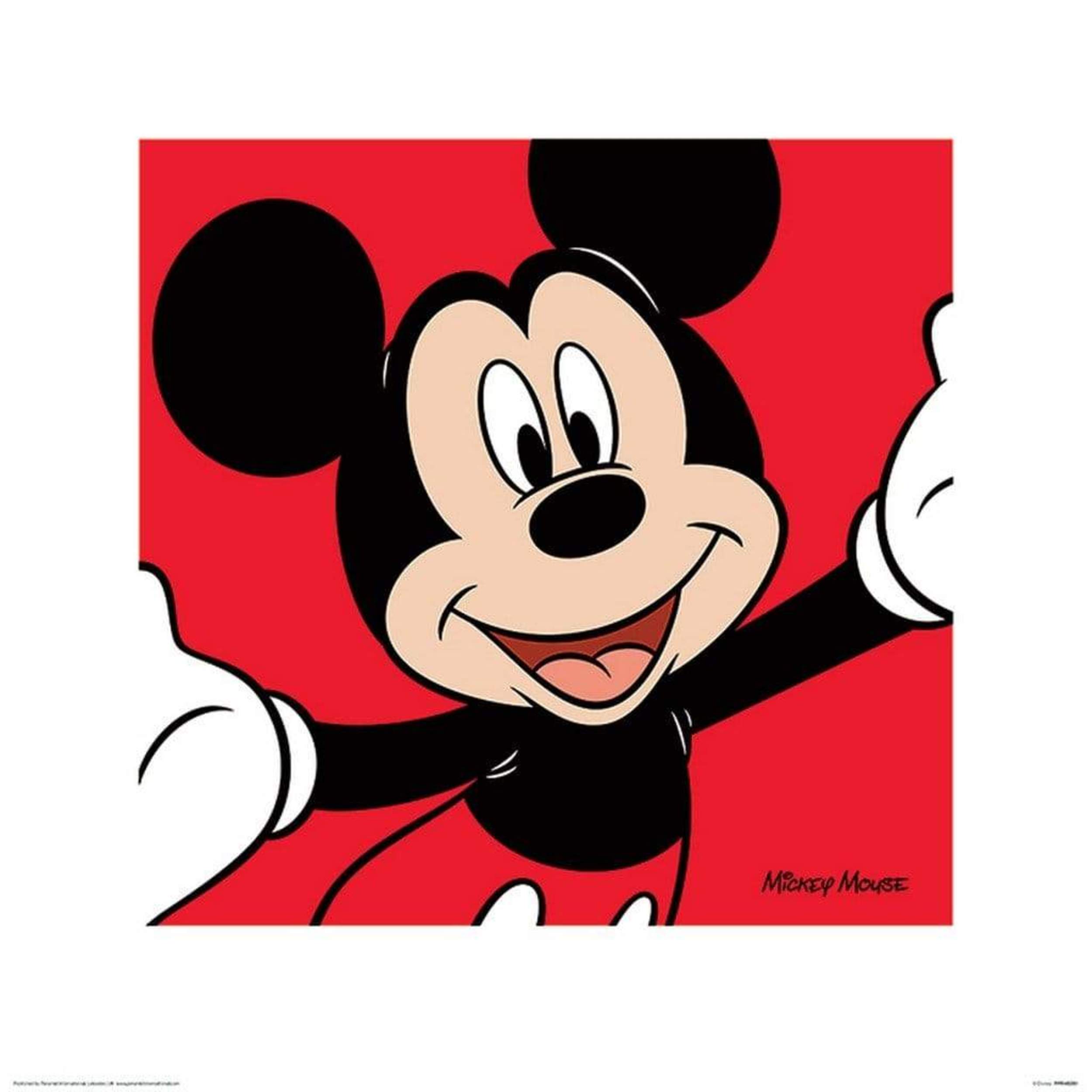 Kunstdruck Mickey Mouse Red 40x40cm | Yourdecoration.de