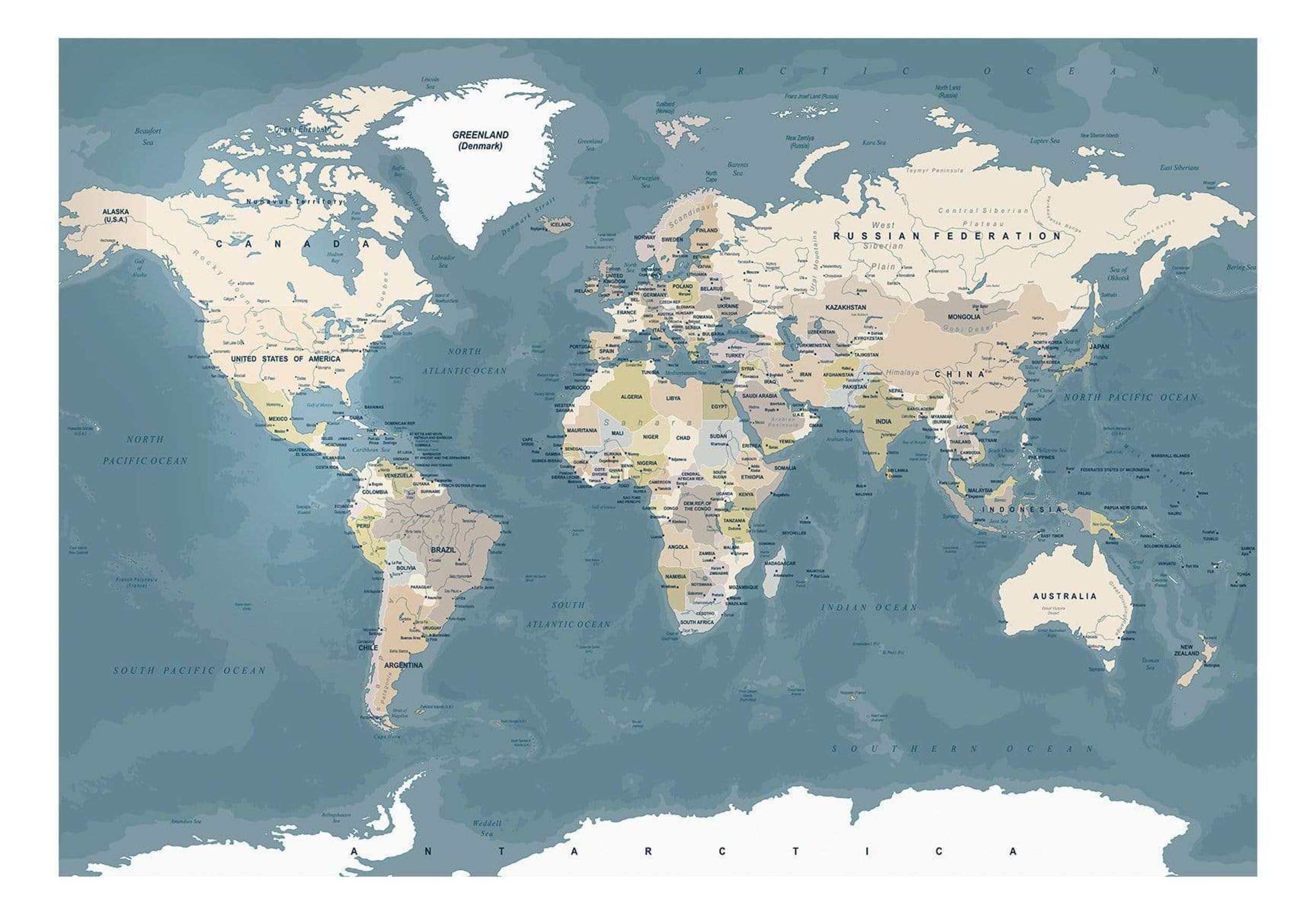 Fototapete Vintage World Map 250x175cm | Yourdecoration.de